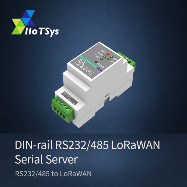 DIN-rail RS232 RS485 LoRaWAN DTU Serial Converter Serial Server - IIoTSys