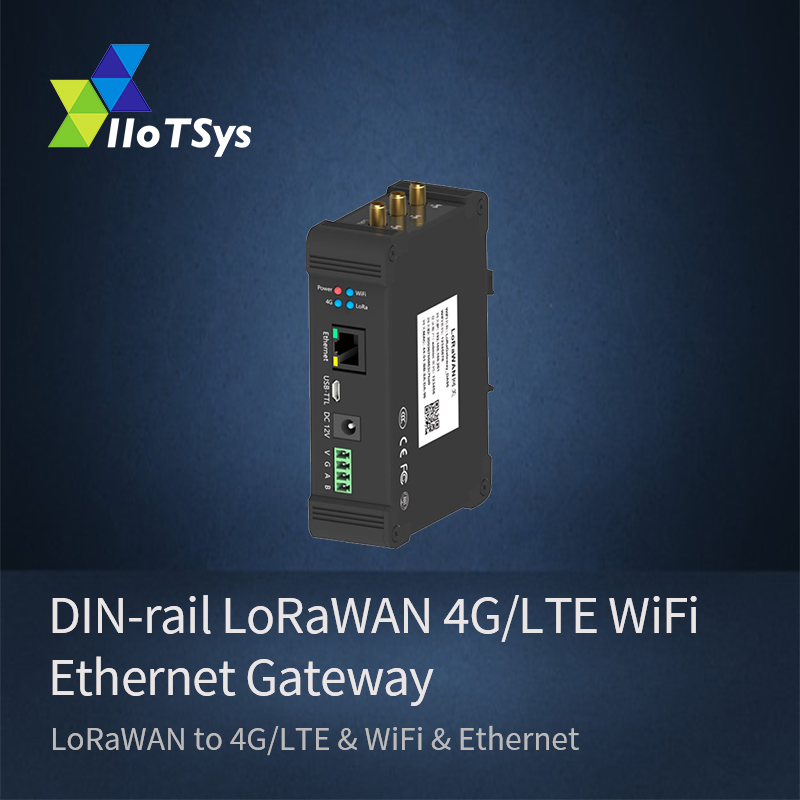 DIN-rail LoRaWAN 4G LTE WiFi Ethernet Gateway | IIoTSys